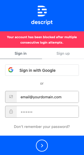 Troubleshooting signing into your Descript account – Descript Help