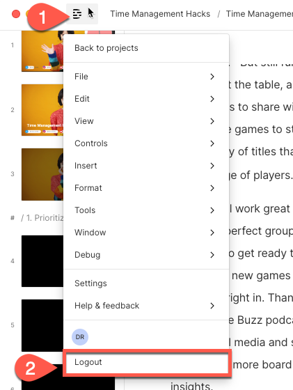 Switch between multiple Descript accounts – Descript Help