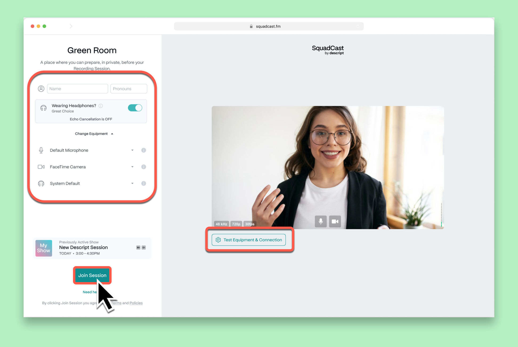 SquadCast quick start guide for Descript users – Descript Help