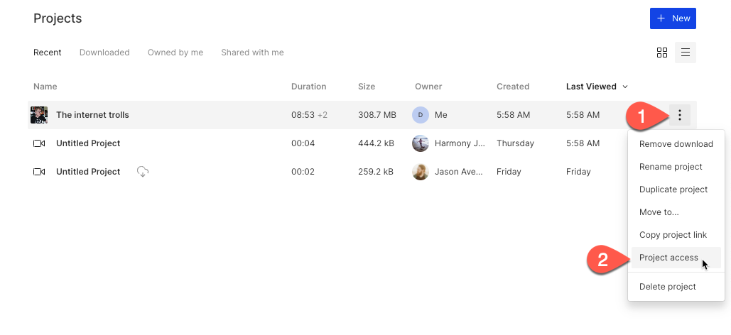 Change project ownership – Descript Help