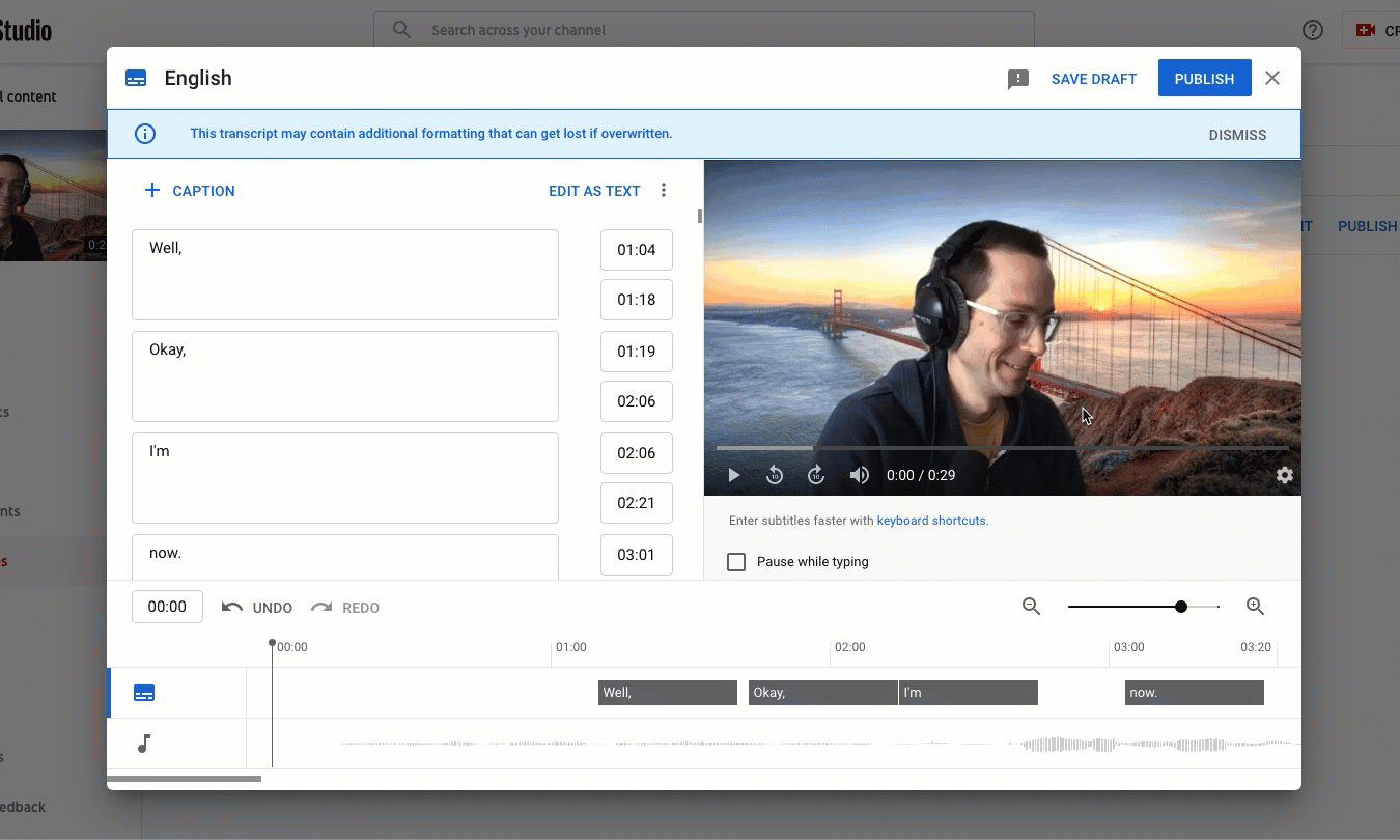 Adding subtitles to YouTube videos – Descript Help