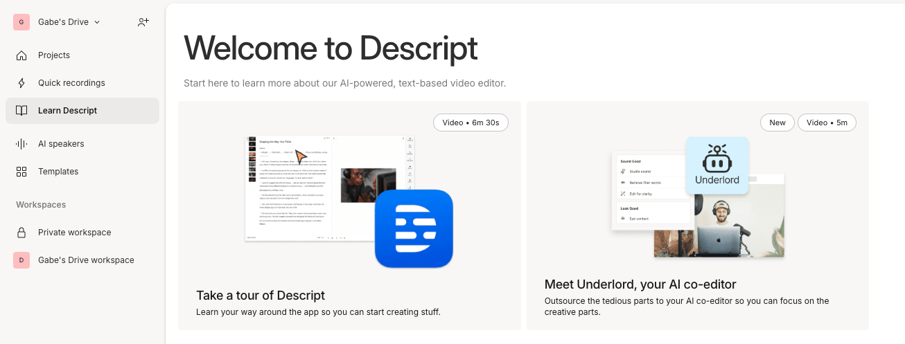 Preview upcoming features with Descript Labs – Descript Help
