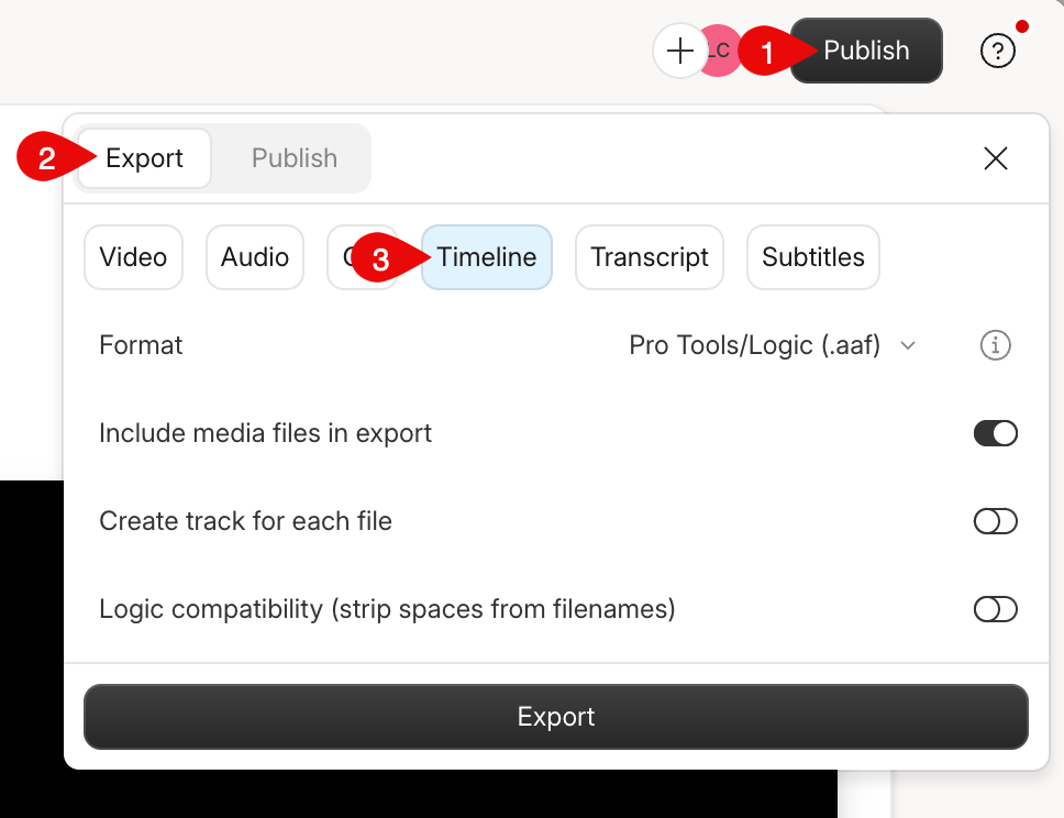 Timeline exports – Descript Help