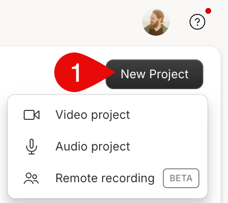 Create a new project – Descript Help