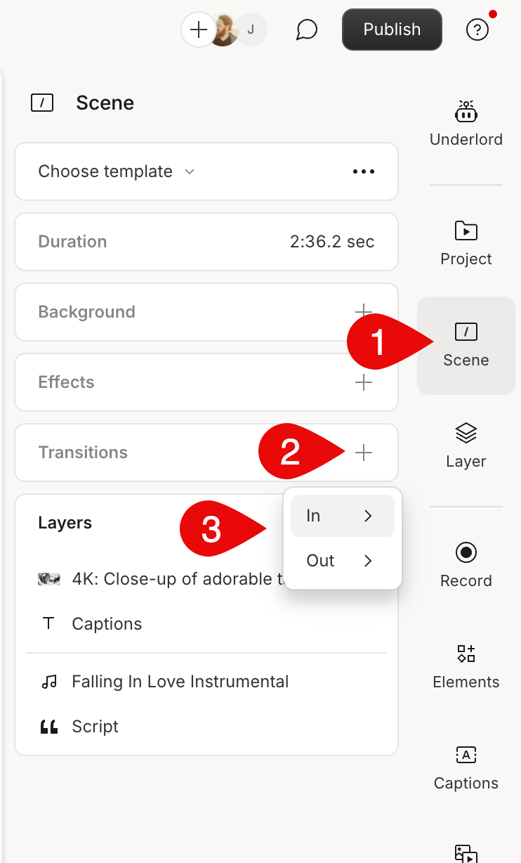 Applying A Transition To A Scene Descript Help