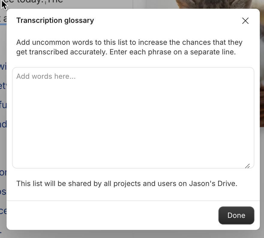 Transcription glossary – Descript Help