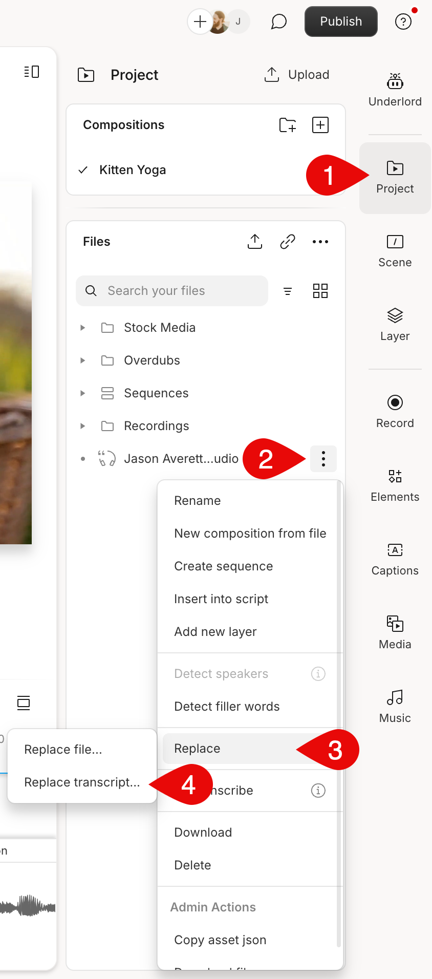 Replace transcript – Descript Help