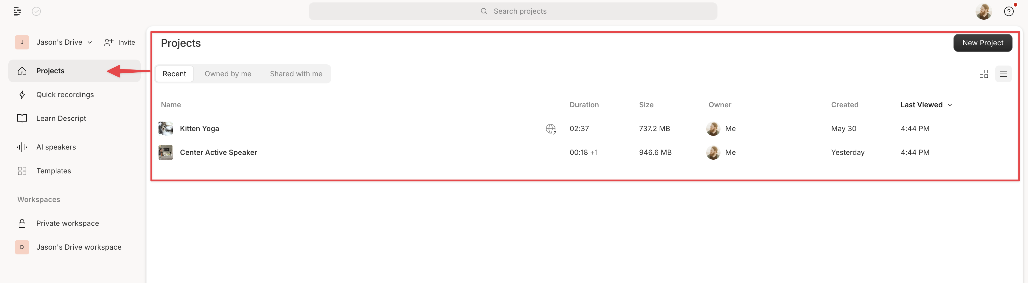 Drive view – Descript Help