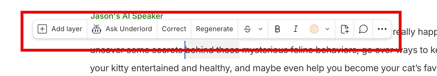 Selection toolbar – Descript Help
