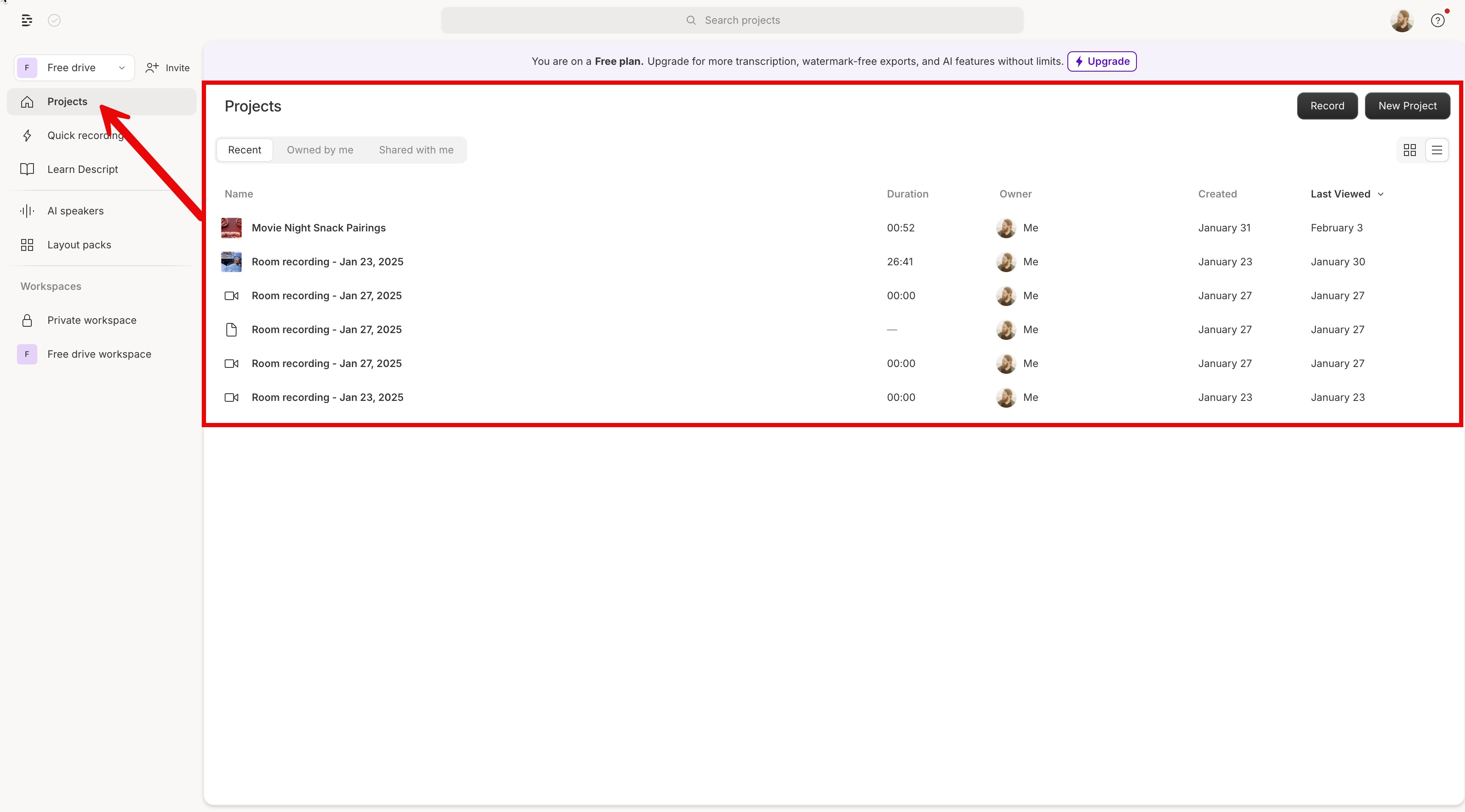 Drive view – Descript Help