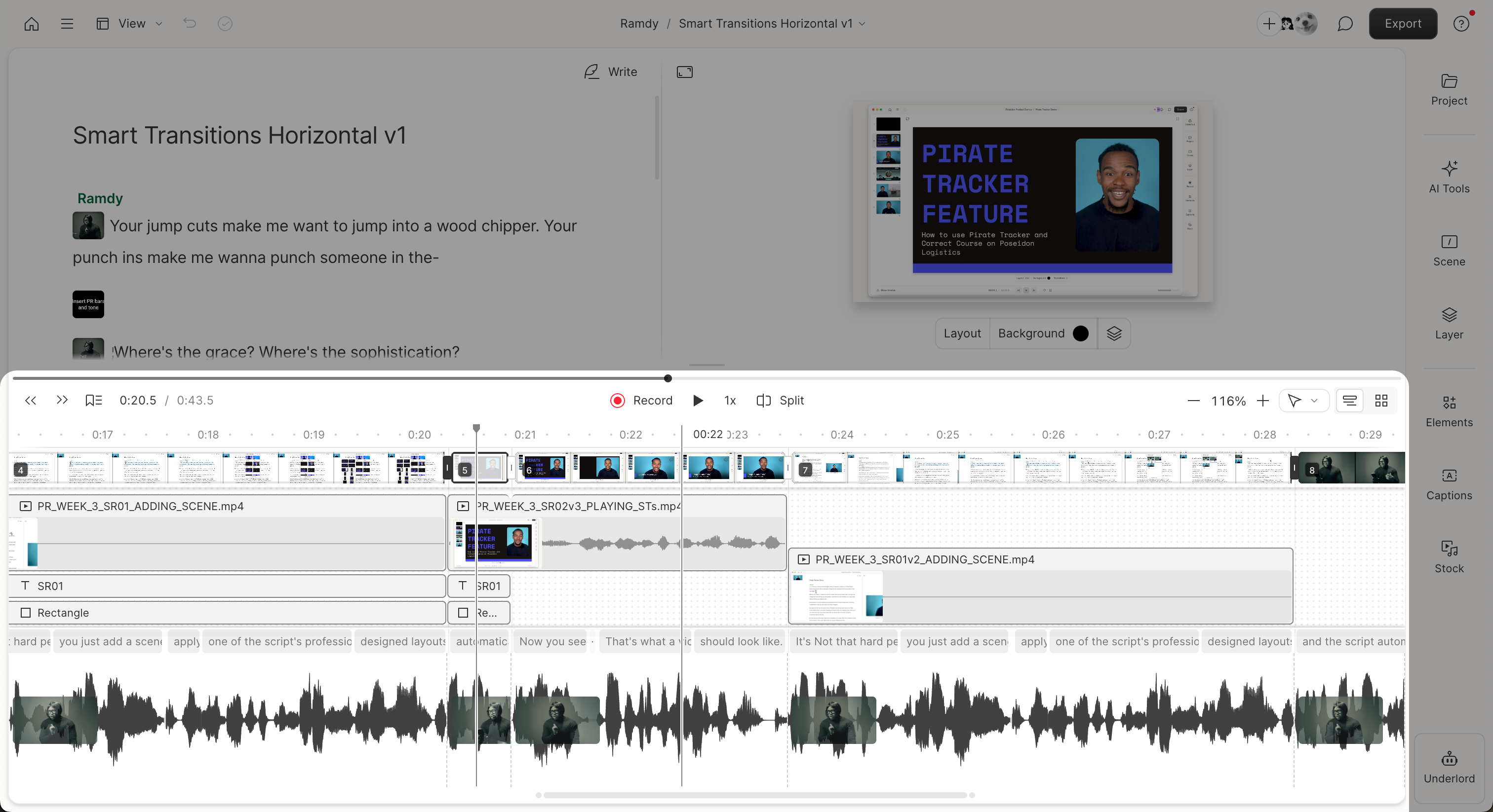 Timeline overview – Descript Help