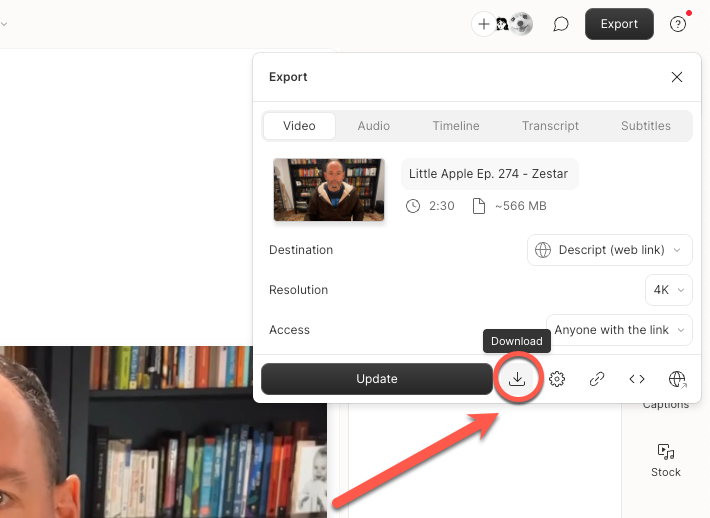 Export and publish content with Descript web links – Descript Help