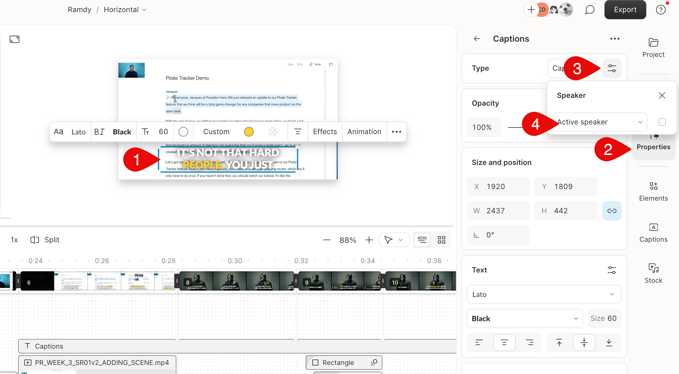 Add and style captions – Descript Help