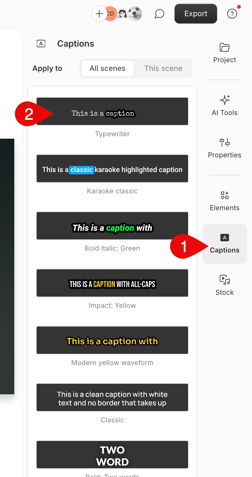 Add and style captions – Descript Help