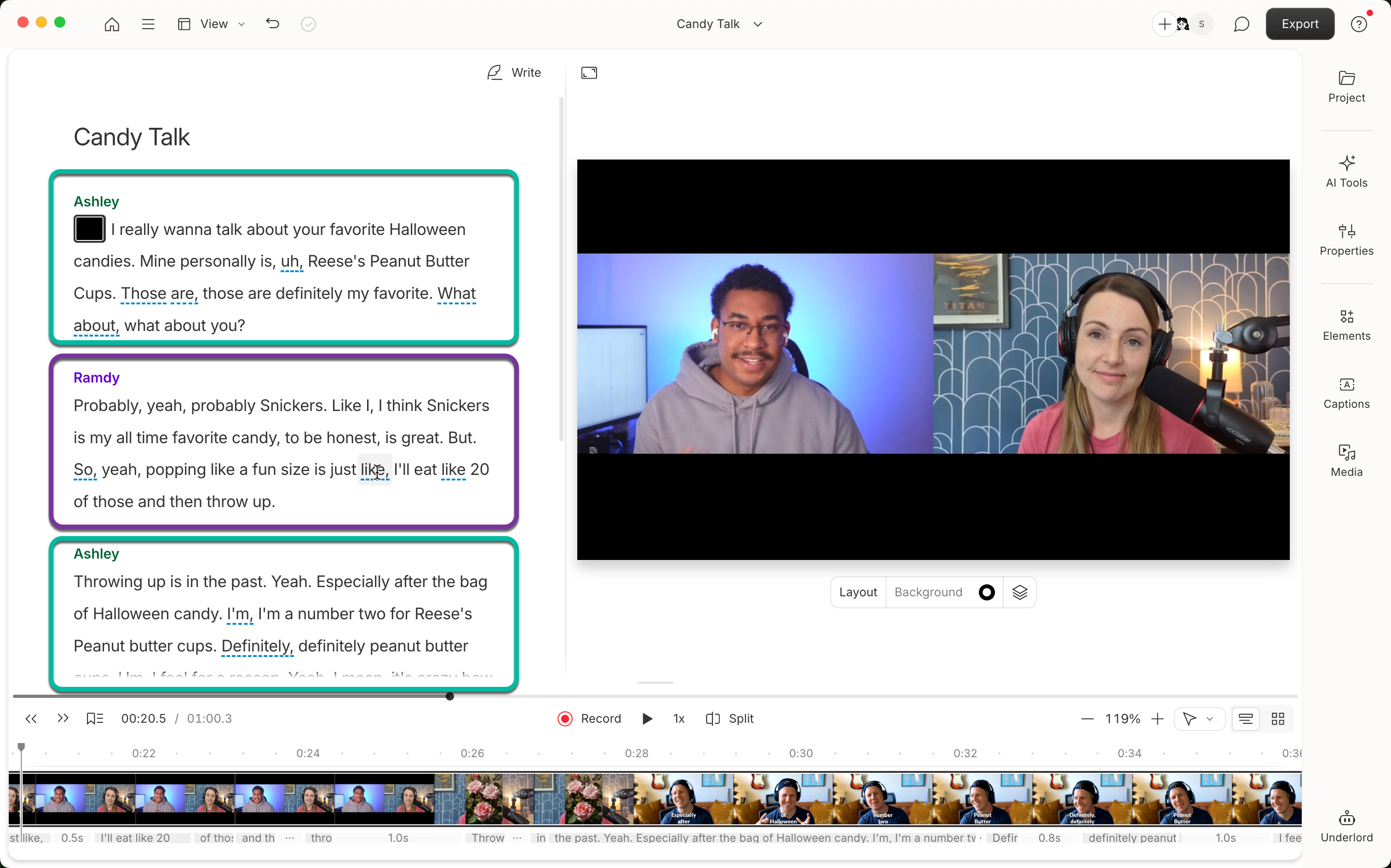 Detect and label speakers in your transcript – Descript Help