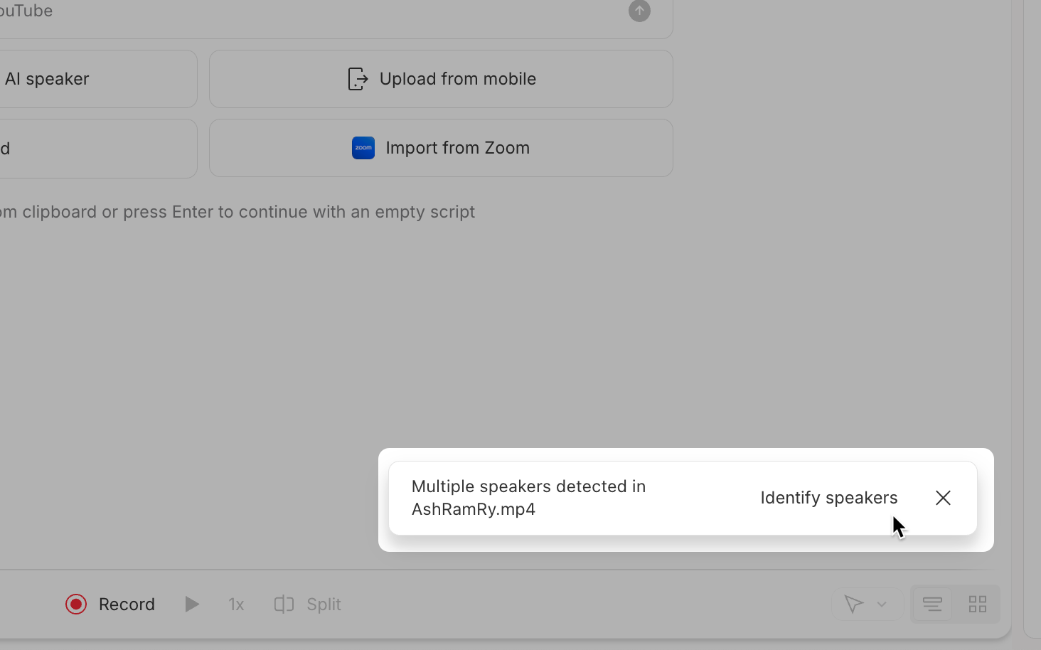 Detect and label speakers in your transcript – Descript Help