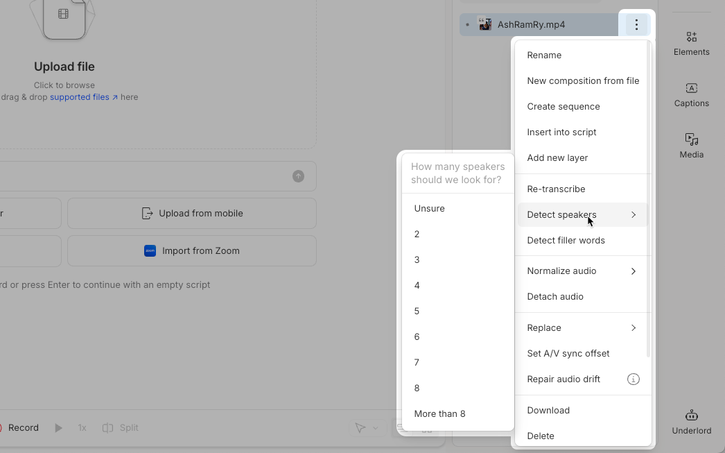 Detect and label speakers in your transcript – Descript Help