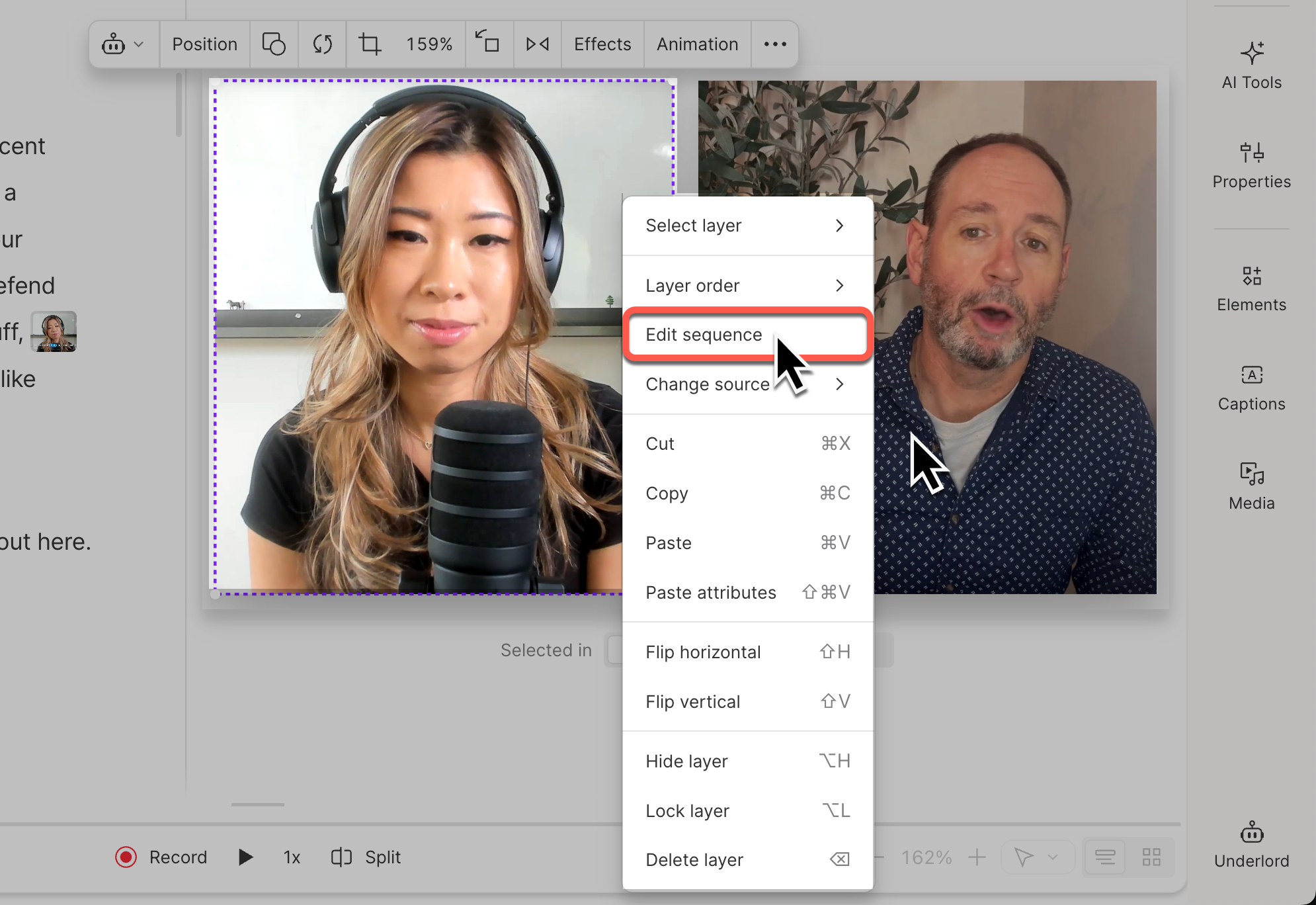 Edit individual tracks with the Sequence Editor – Descript Help